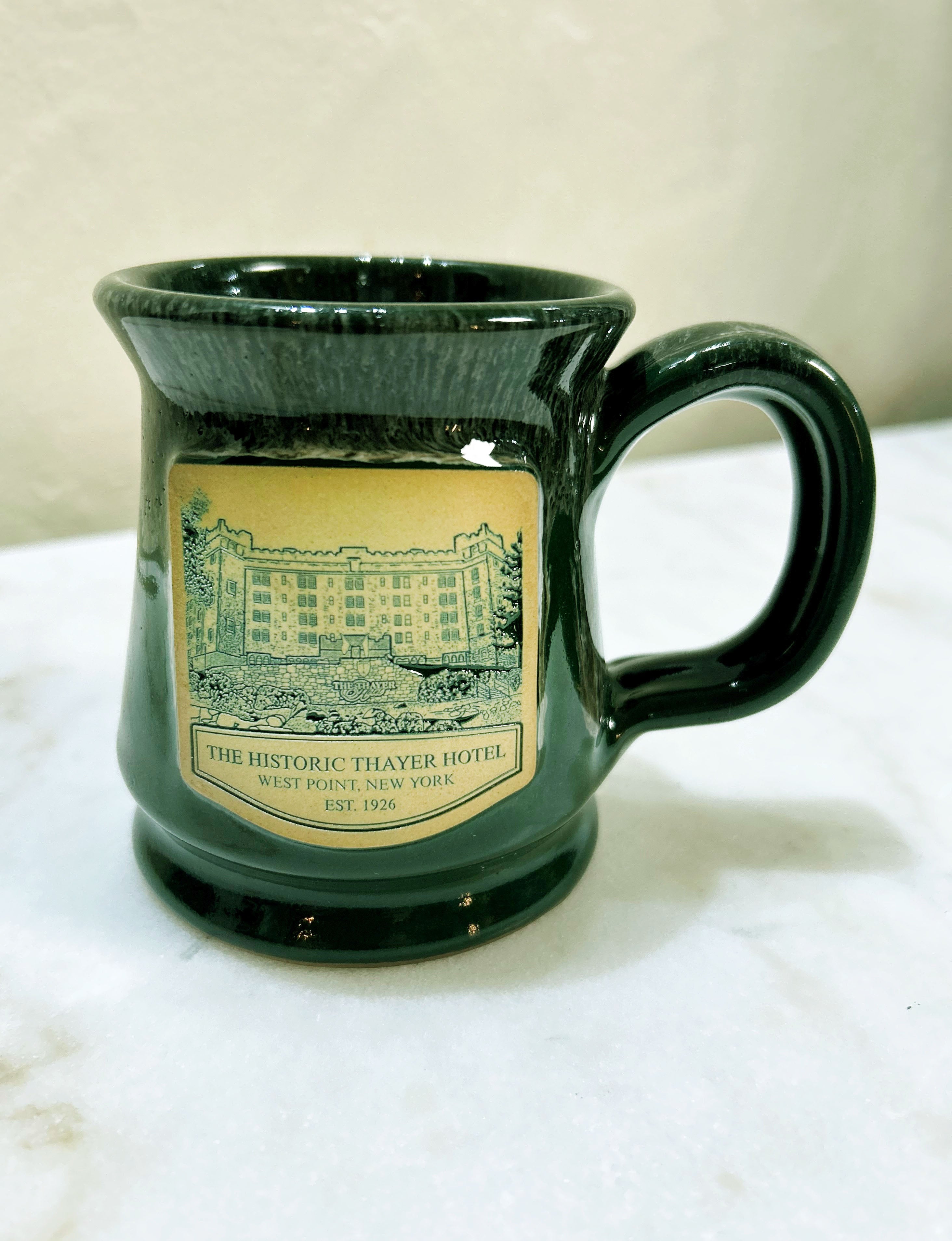 Deneen Green Pottery Mug – The Historic Thayer Hotel at West Point